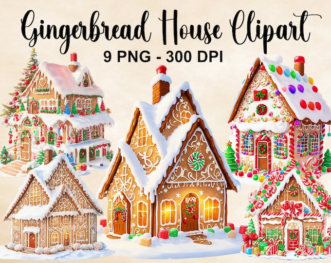 30 Gingerbread House Clipart, Winter Clipart, Christmas Gingerbread ...