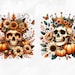 Watercolor Halloween Skull Collection Clipart, 10 PNG Halloween Clipart ...