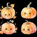 Watercolor Halloween Pumpkin Patch Cuties Clipart, 28 PNG Halloween ...