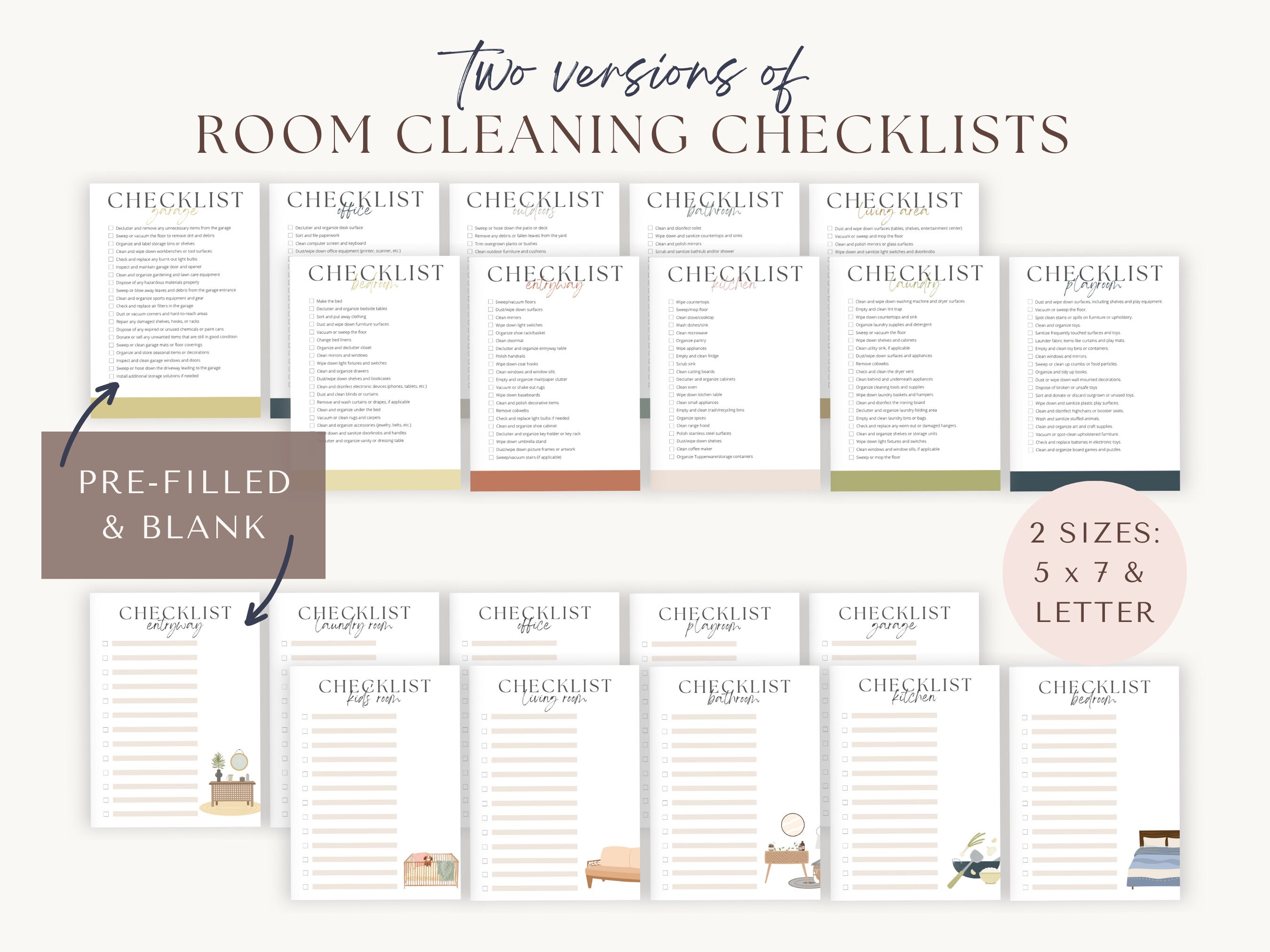 Editable Cleaning Planner, Printable Cleaning Schedule, Home Declutter ...