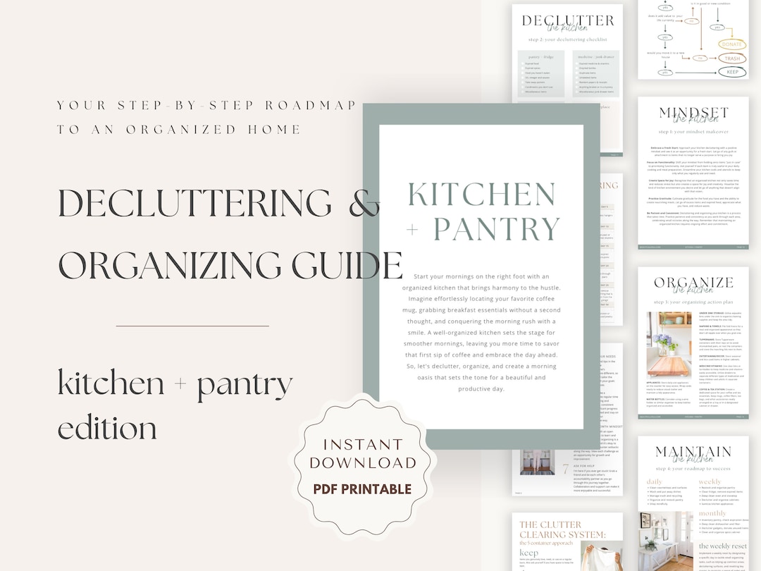 Printable Home Decluttering Organization Guide Kitchen Pantry ...