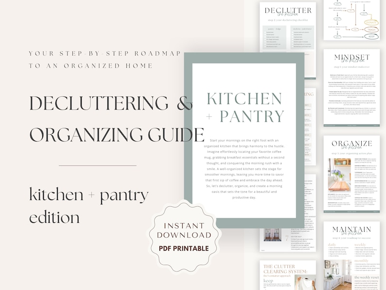 Printable Home Decluttering Organization Guide Kitchen Pantry ...