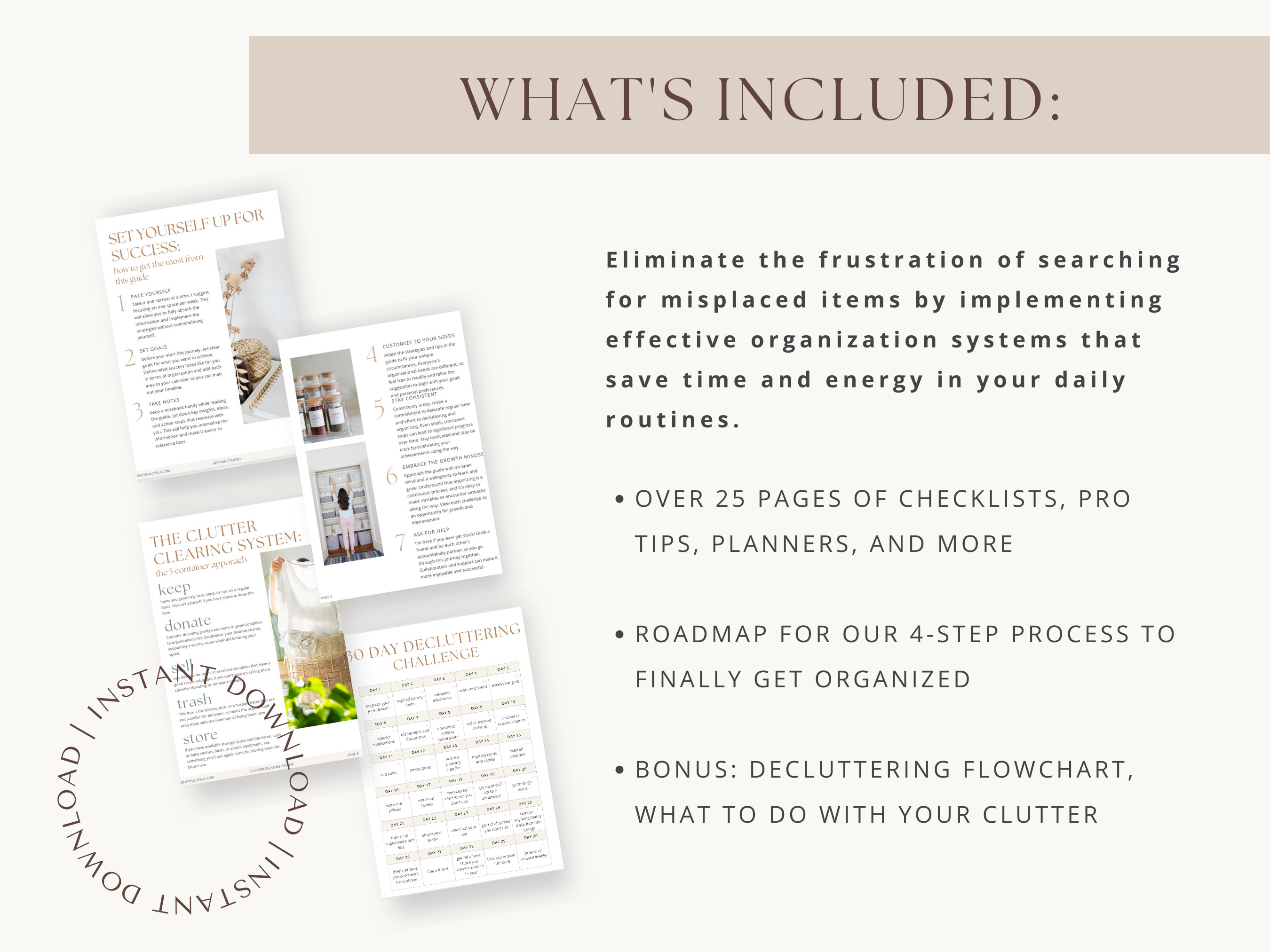 Printable Home Decluttering Organization Guide Kitchen Pantry ...