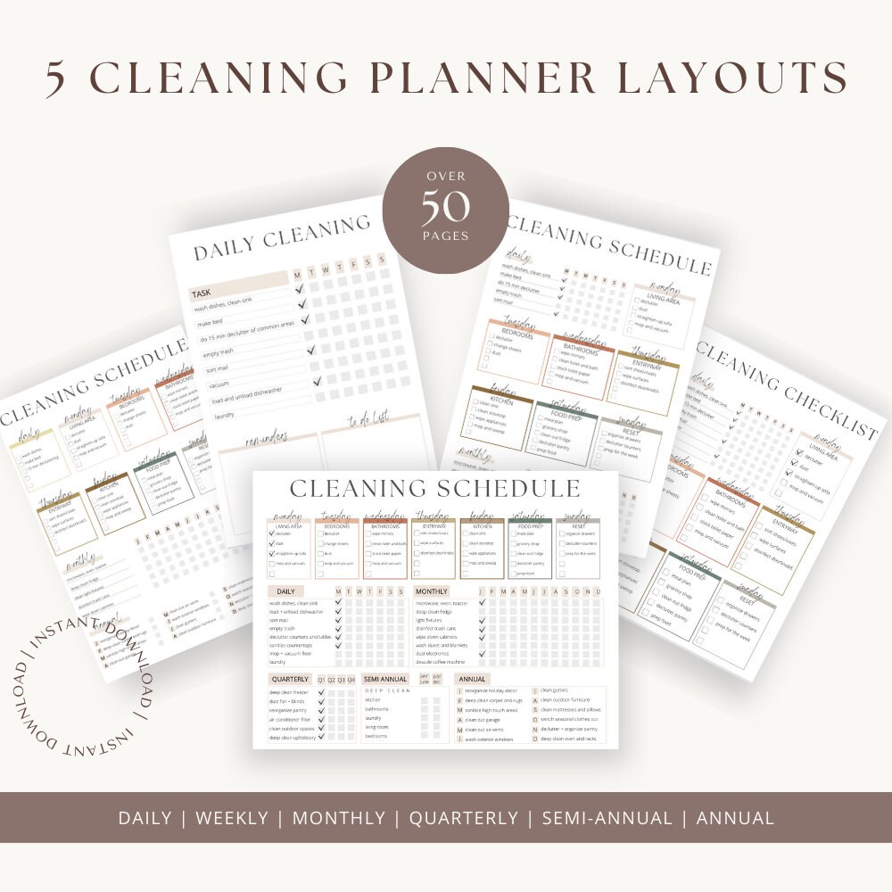 Ultimate Cleaning Planner, Printable Cleaning Schedule, Home Declutter ...