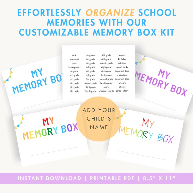 DIY School Memory Box Kit: Printable Keepsake Interview Questions (PDF ...