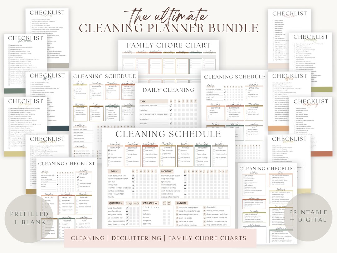 Editable Cleaning Planner, Printable Cleaning Schedule, Home Declutter ...