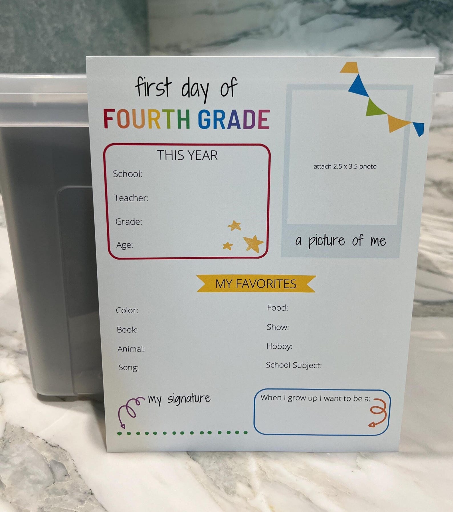 DIY School Memory Box Kit: Printable Keepsake Interview Questions (PDF ...