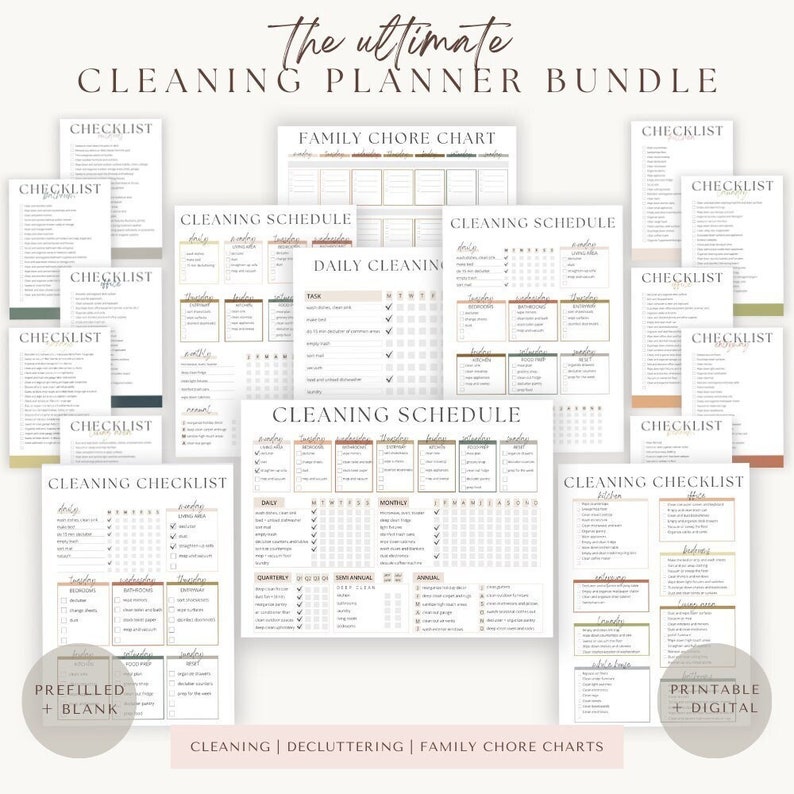 Editable Cleaning Planner, Printable Cleaning Schedule, Home Declutter ...