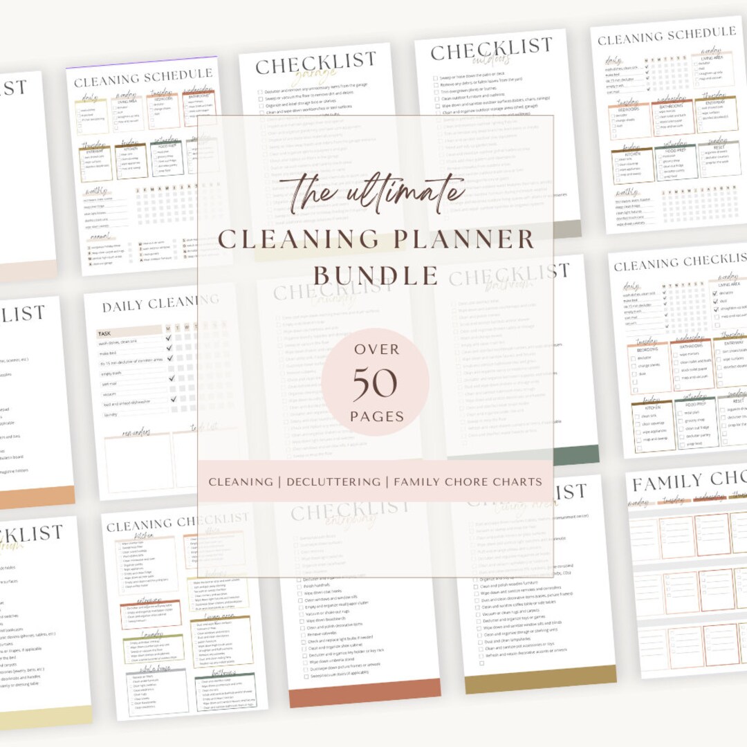 Ultimate Cleaning Planner, Printable Cleaning Schedule, Home Declutter ...