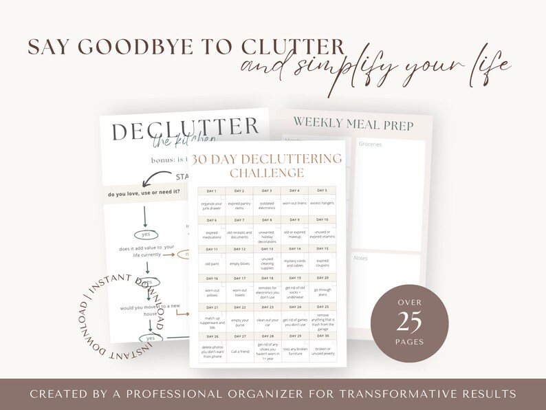 Printable Home Decluttering Organization Guide Kitchen Pantry ...