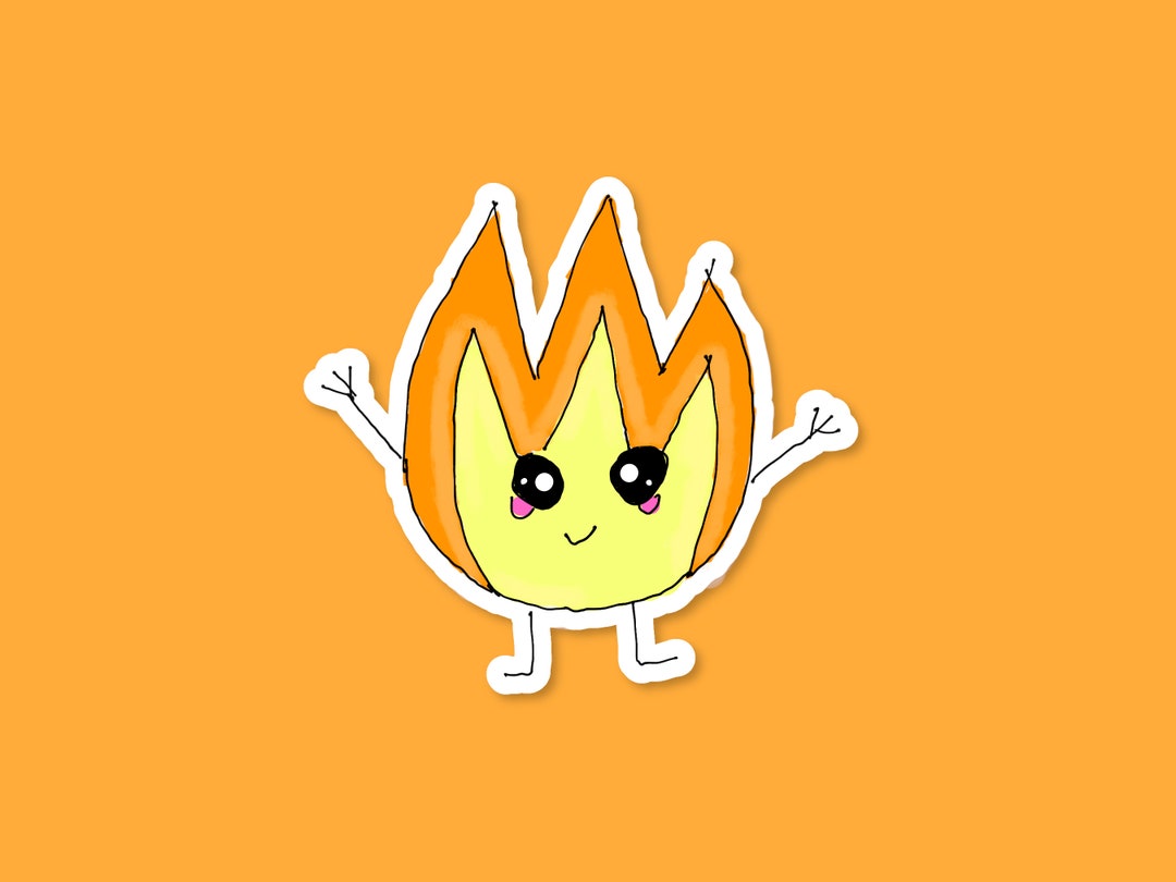 Flame Guy, A Hand-drawn Sticker by Zoey - Etsy