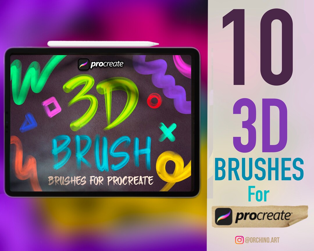 3D Brushes for Procreate Procreate 3D Brush Pack - Etsy