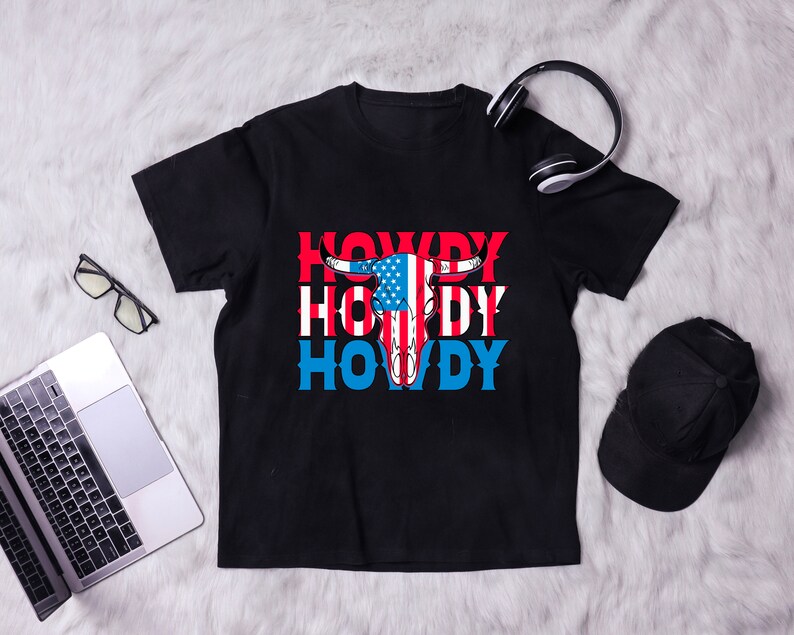 Howdy Howdy Howdy 4th of July SVG, Bull Skull SVG Png Sublimation ...