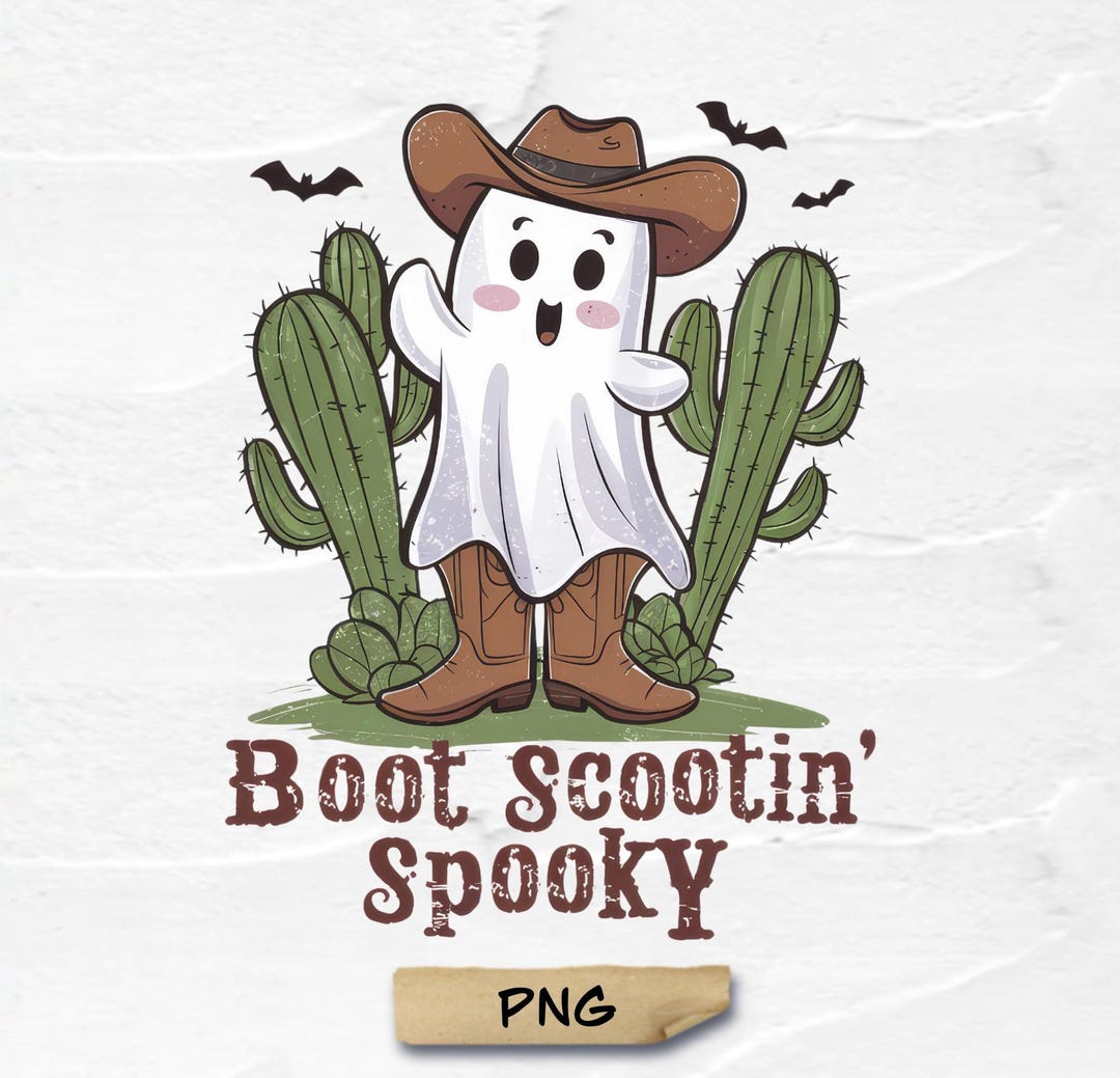 Boot Scoot Spooky Png, Western Ghost Png, Retro Halloween Design ...