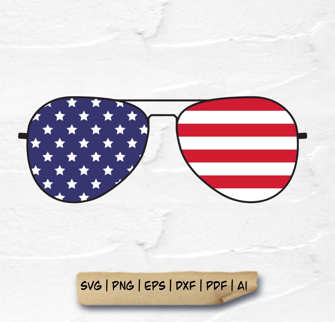 American Flag Glasses SVG 4th of July SVG Cut Files Sunglasses Vector ...