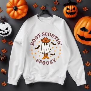 Boot Scoot Spooky Svg, Western Ghost Svg, Retro Halloween Design ...