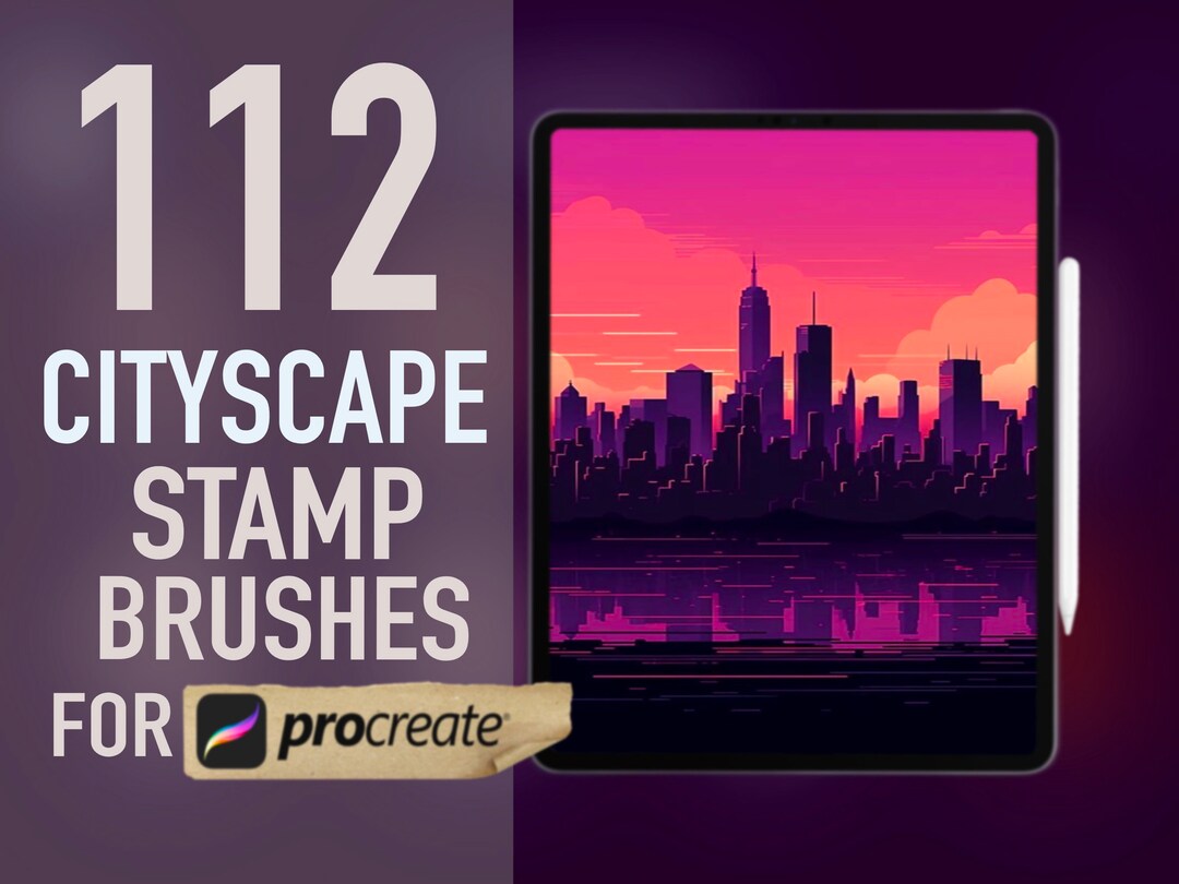 112 Procreate City Scape Stamps City Scape Guide Brushset Bundle for ...