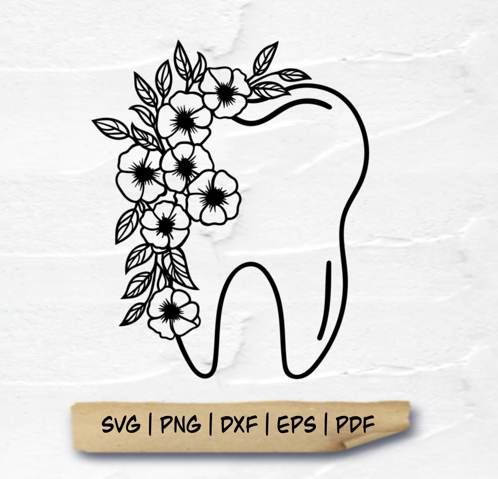 Floral Tooth Svg, Tooth Svg, Flower Tooth Svg, Dentist Svg,floral ...