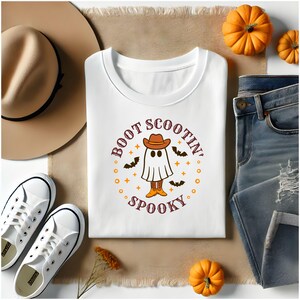 Boot Scoot Spooky Svg, Western Ghost Svg, Retro Halloween Design ...