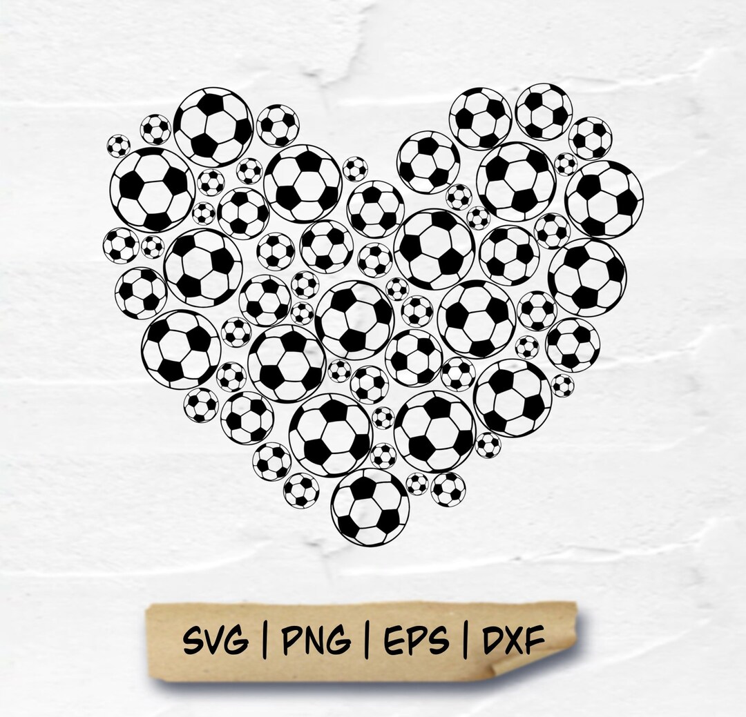 Soccer Ball Heart Clip Art, Soccer Heart Svg, Love Soccer Svg , Soccer ...