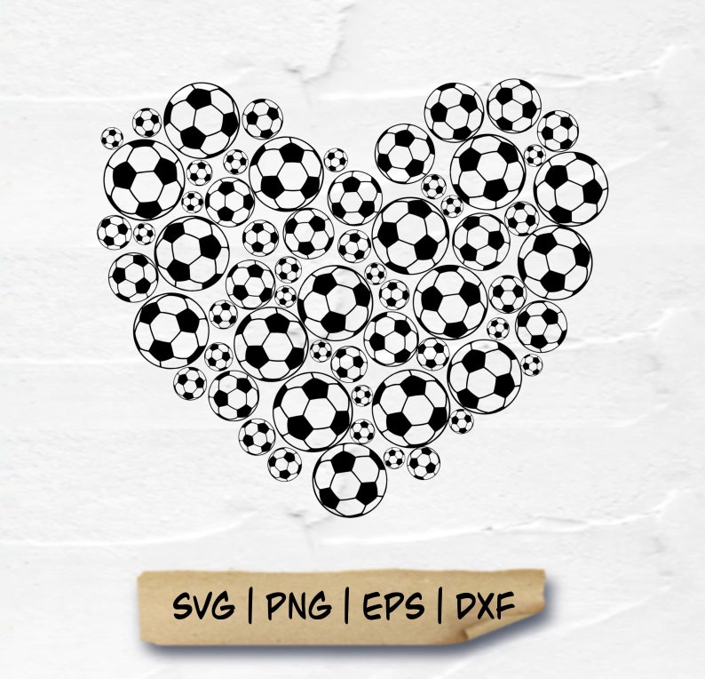 Soccer Ball Heart Clip Art, Soccer Heart Svg, Love Soccer Svg , Soccer ...