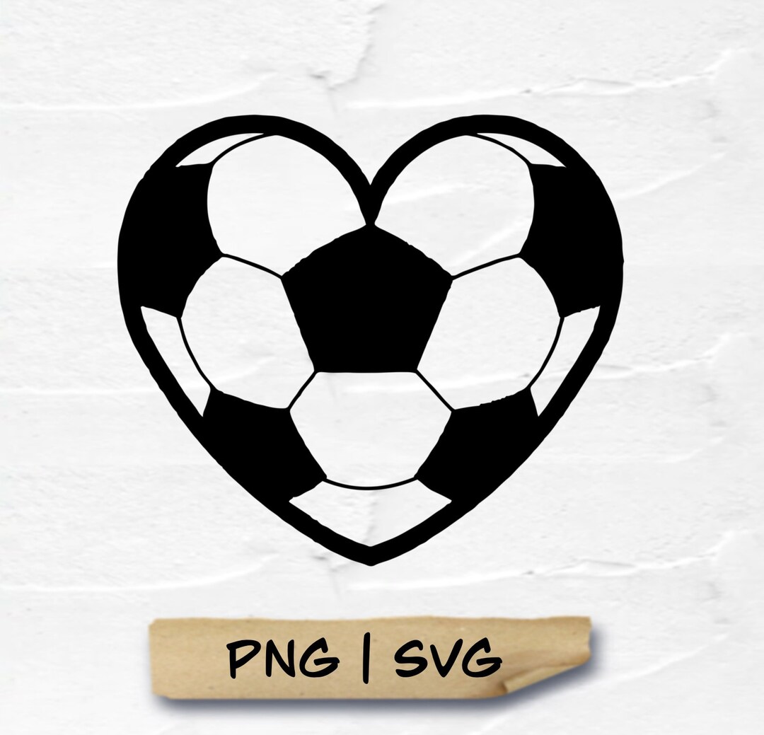 Soccer Ball Heart Clip Art, Soccer Heart Svg, Love Soccer Svg , Soccer ...