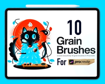 Procreate Grain Brush for Grain Texture Set of 2digital Download ...