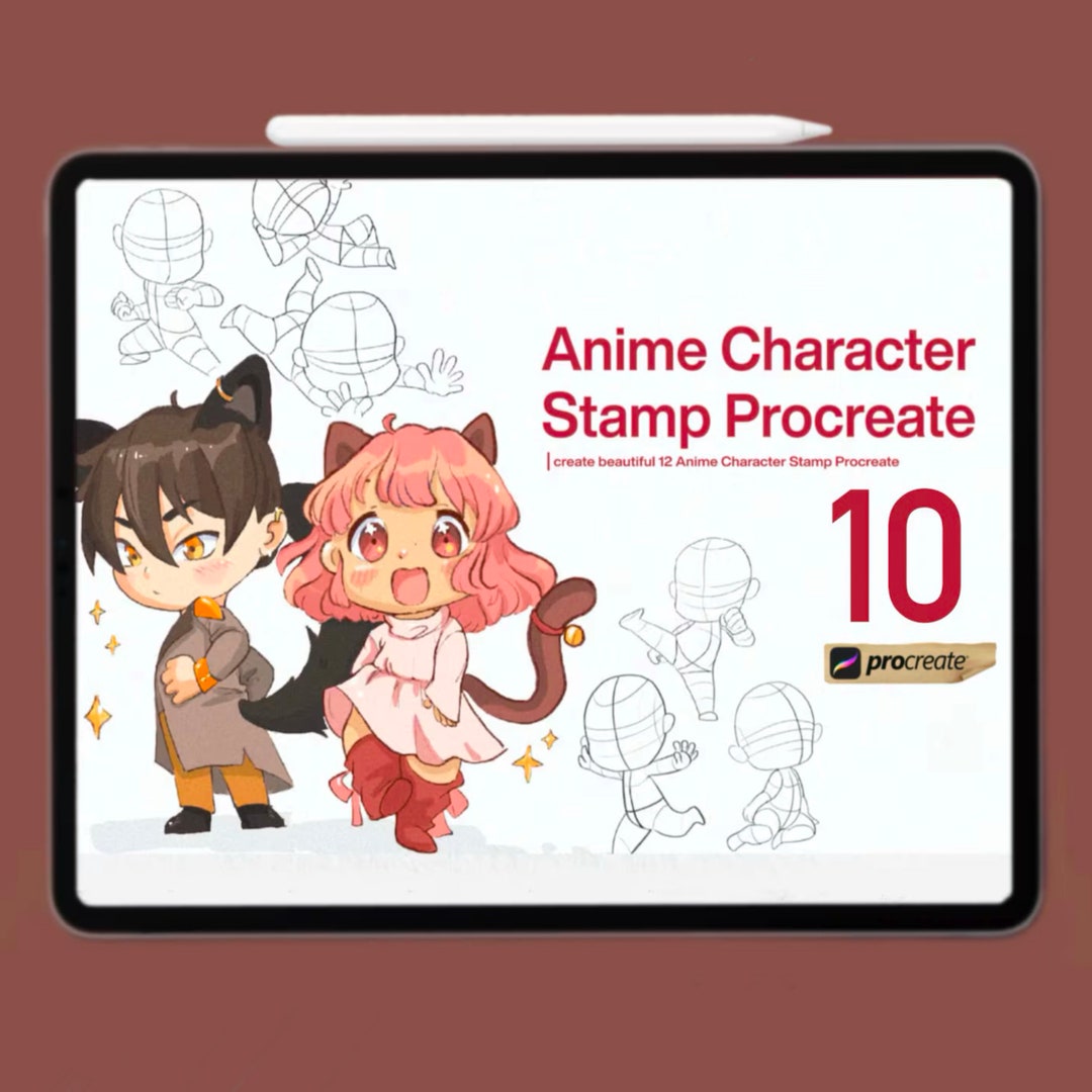 10 Anime Character Stamp Procreate 10 Anime Character Brush Set for ...