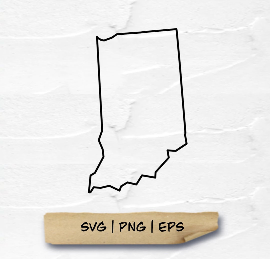 Indiana Outline SVG , Indiana Map SVG, Hand Lettered SVG, Indiana Svg ...
