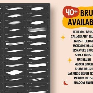 40 Procreate Lettering Brushes Lettering Brushes for Procreate - Etsy