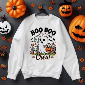 Boo Boo Crew Png, Cute Halloween Ghost Sublimation, Ghost With Syringe ...