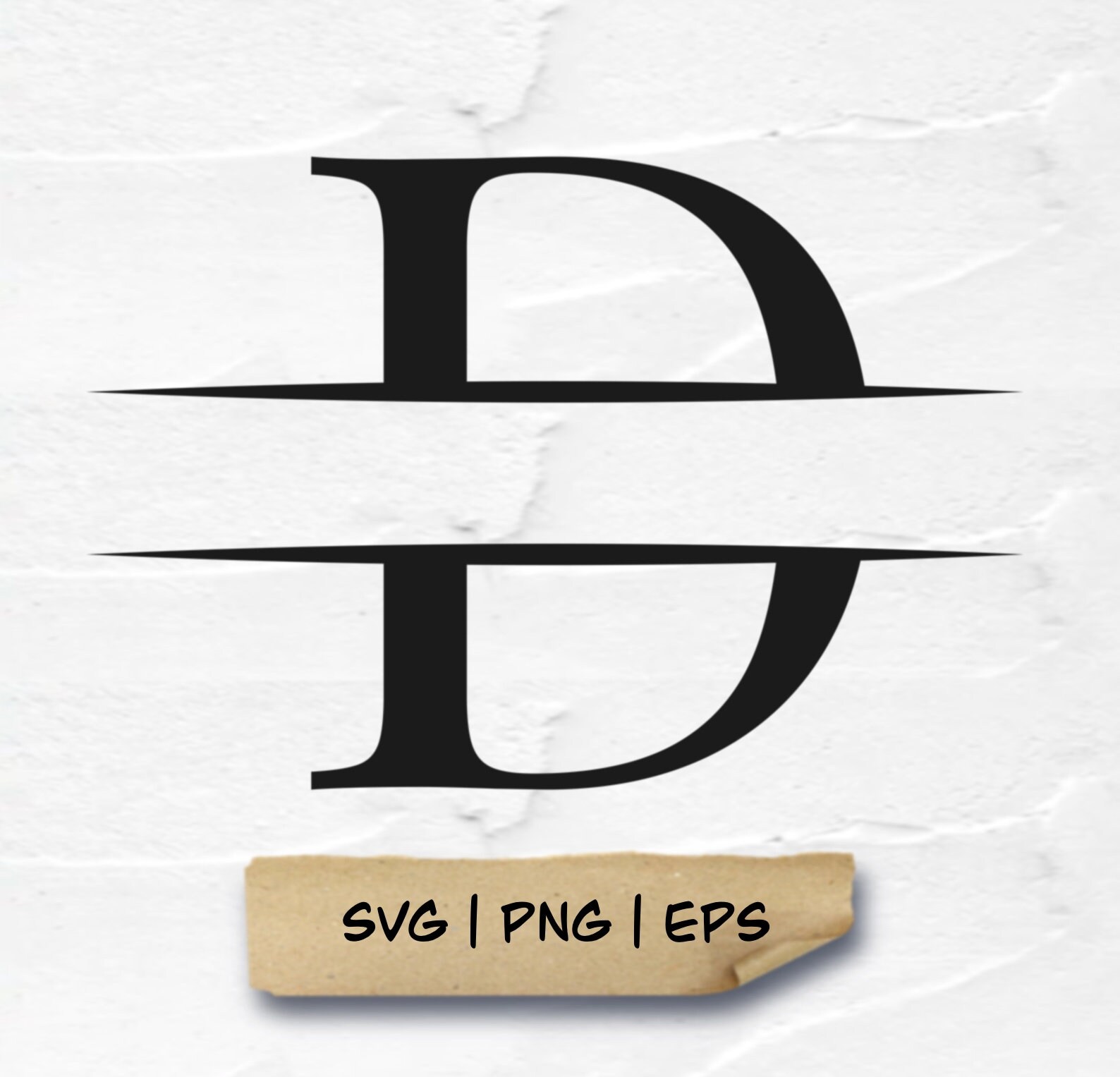 Uppercase D Letter Split Monogram Svg, Alphabet Split Name Frame, Split ...