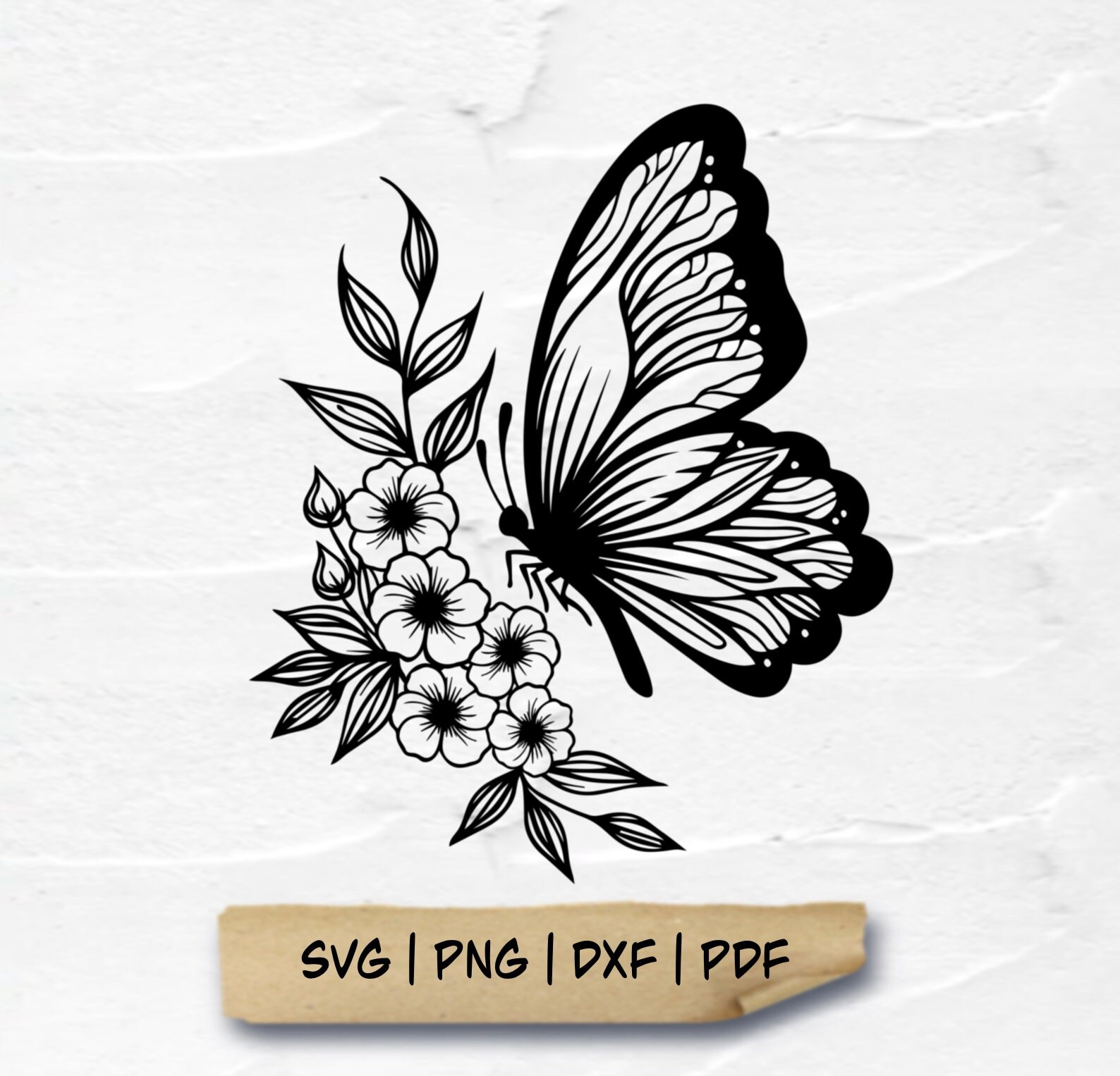 Beautiful Boho Floral Butterfly SVG, Floral Butterfly Svg, Flower ...