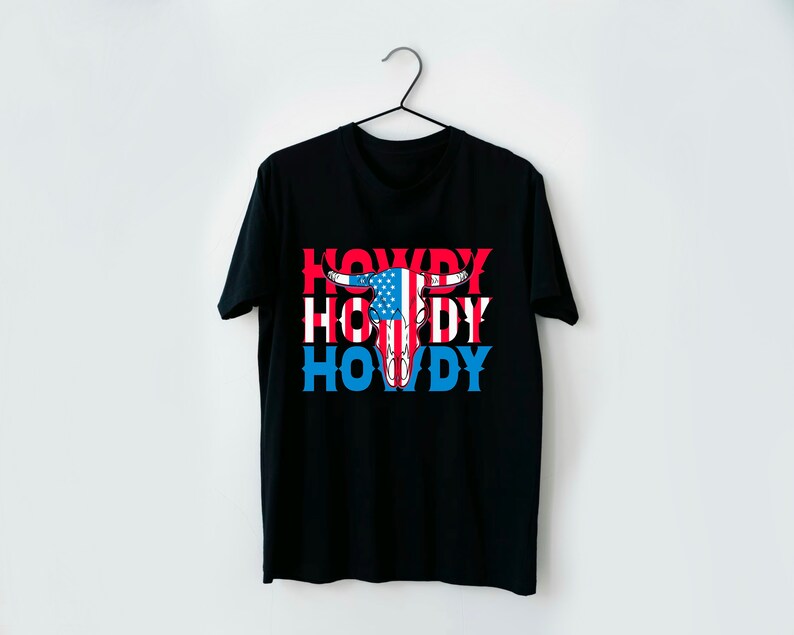 Howdy Howdy Howdy 4th of July SVG, Bull Skull SVG Png Sublimation ...