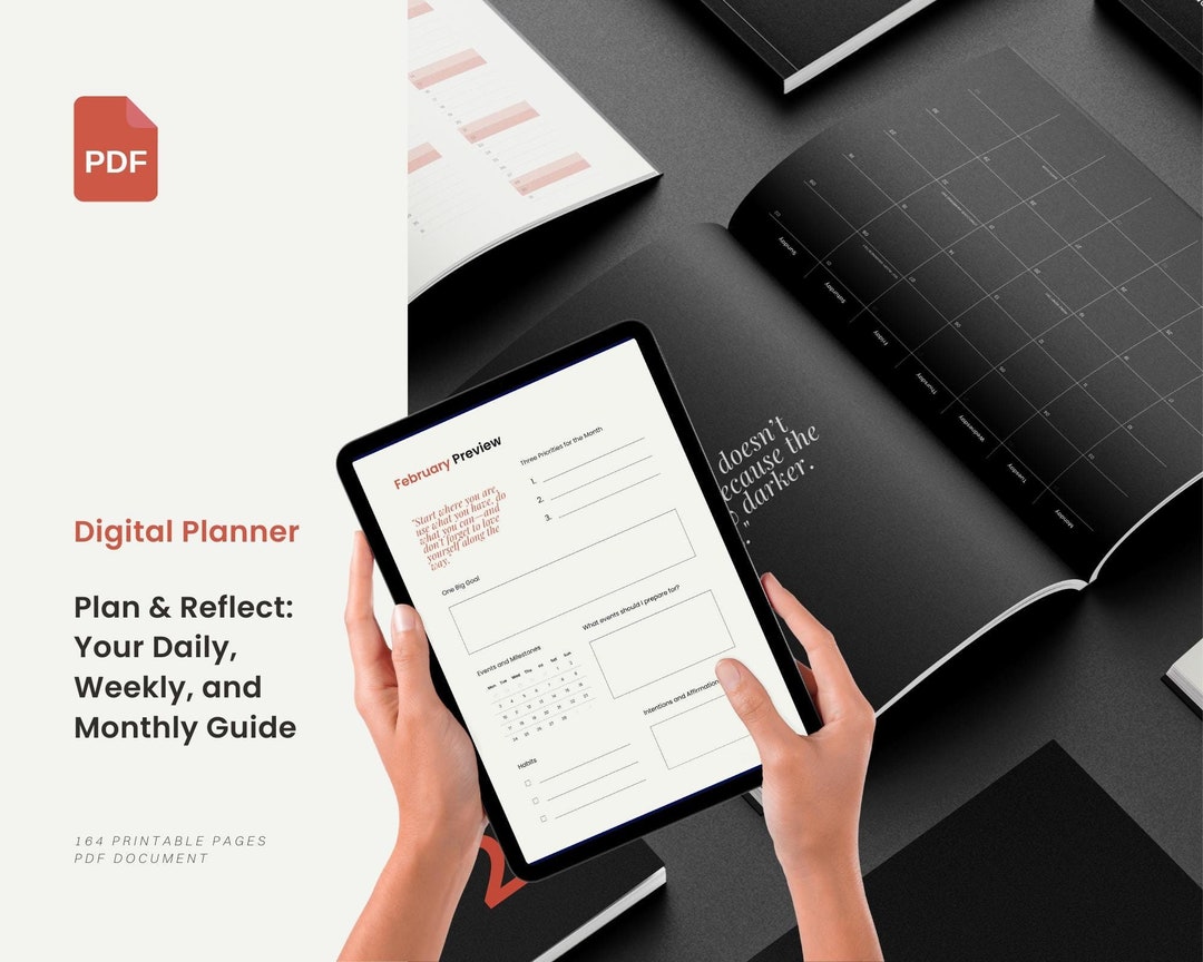 Minimalist 2025 Digital Planner | Weekly, Daily, Monthly Layouts With ...