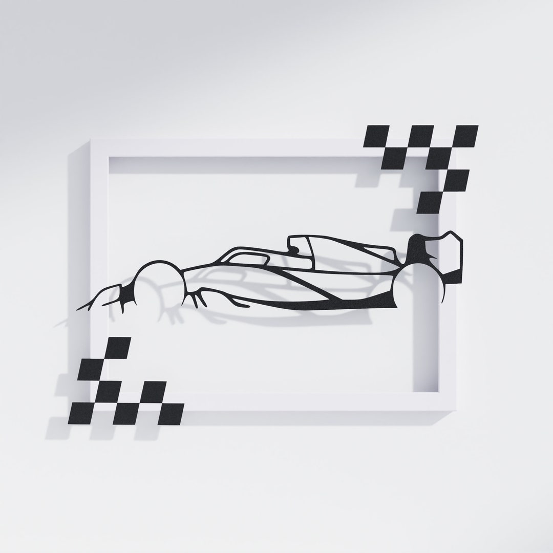 F1 Formula 1 Car Outline Frame, F1 Gift for Car Lover. Good Gift, Man ...