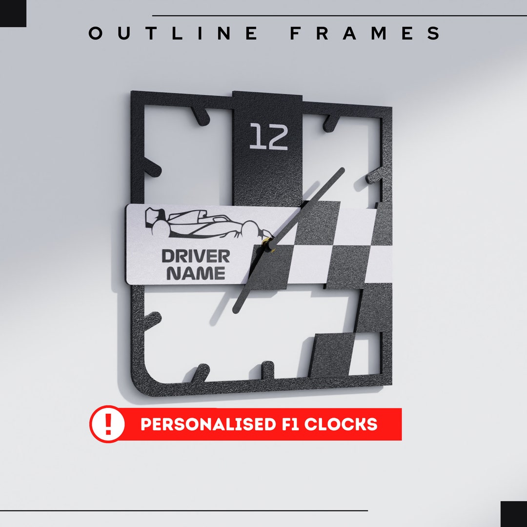 Personalised F1 Clock, Formula 1 Abbreviation Driver Name, F1 Gift - Etsy