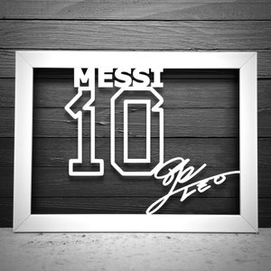Lionel Messi Signature Outline Frame Soccer Gift Football - Etsy