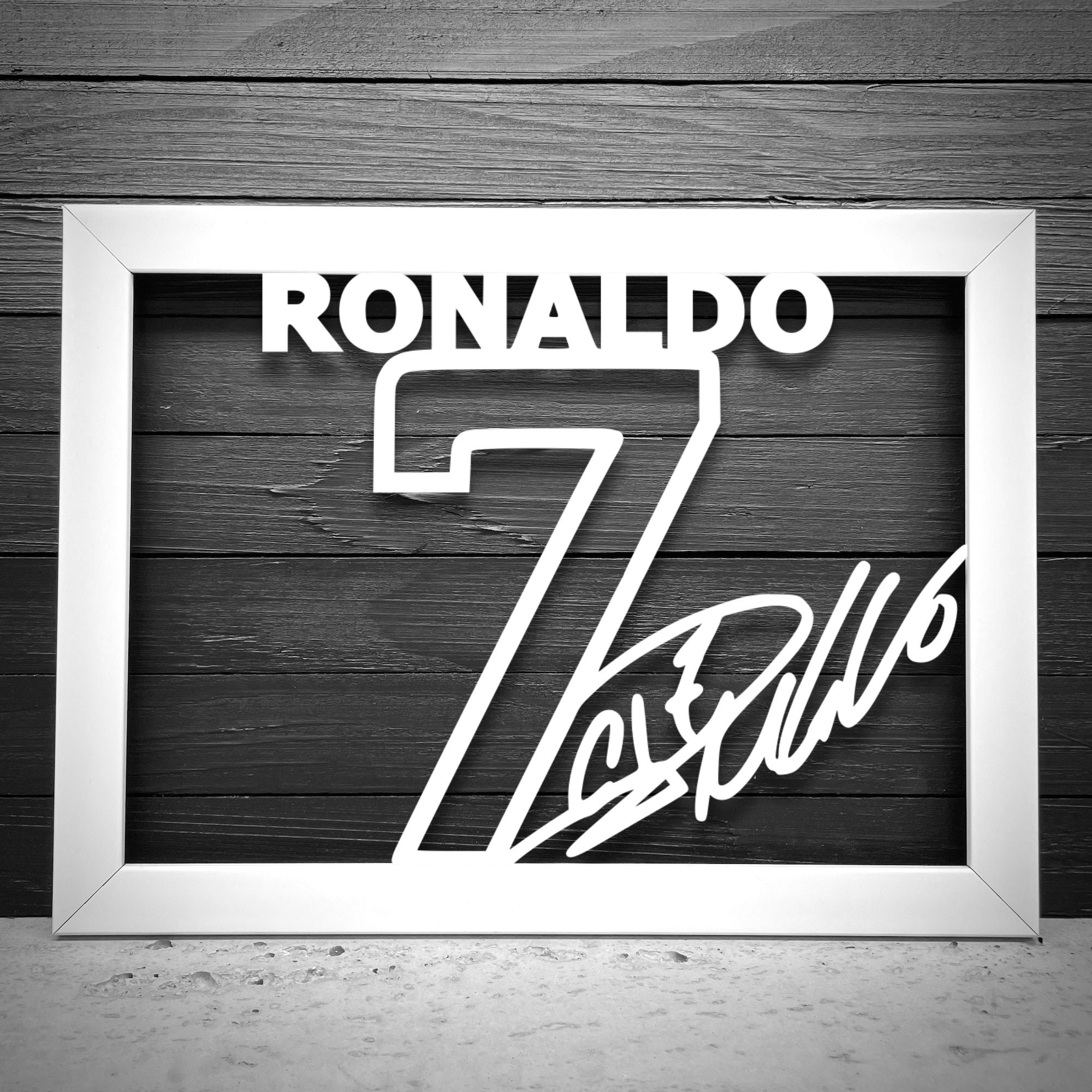 Cristiano Ronaldo Signature Outline Frame CR7 Soccer Gift - Etsy