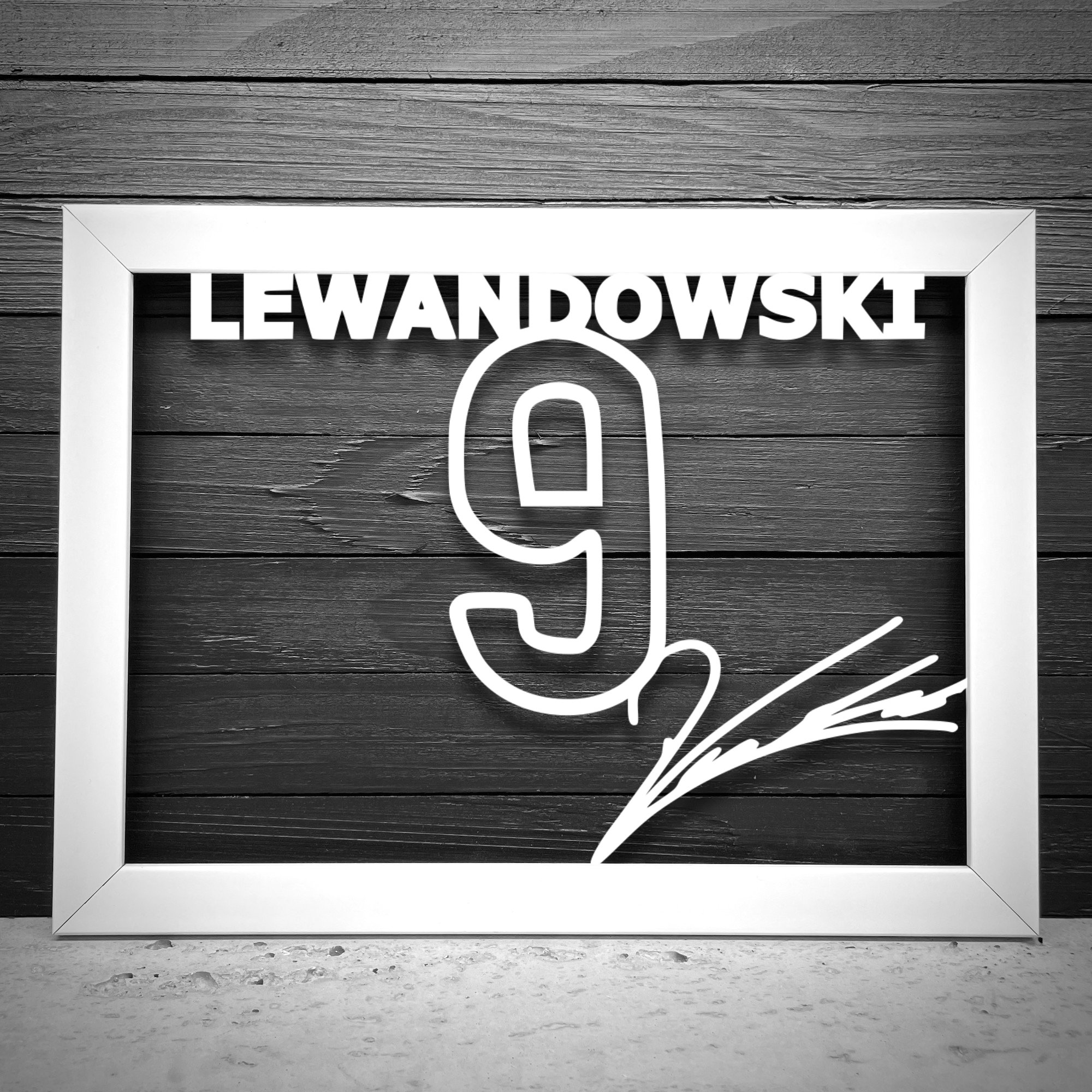 Robert Lewandowski RL9 Signature Outline Frame Soccer Gift - Etsy