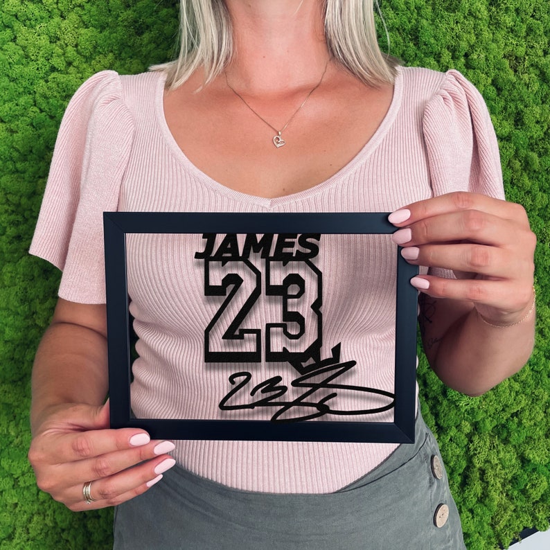 Lebron James Signature Outline Frame Perfect Gift for Every - Etsy