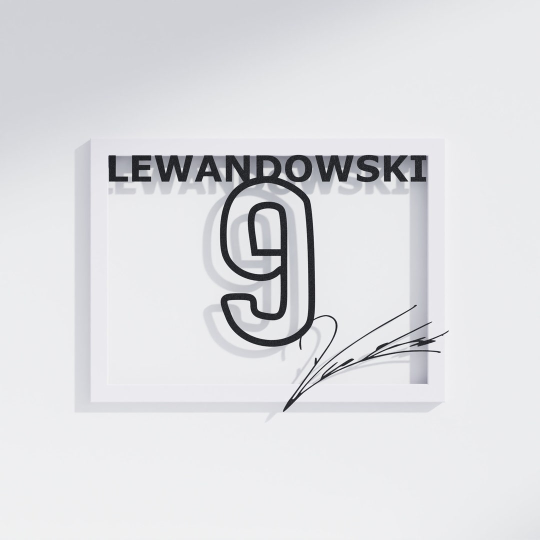 Robert Lewandowski RL9 Signature, Outline Frame, Soccer Gift, Football ...