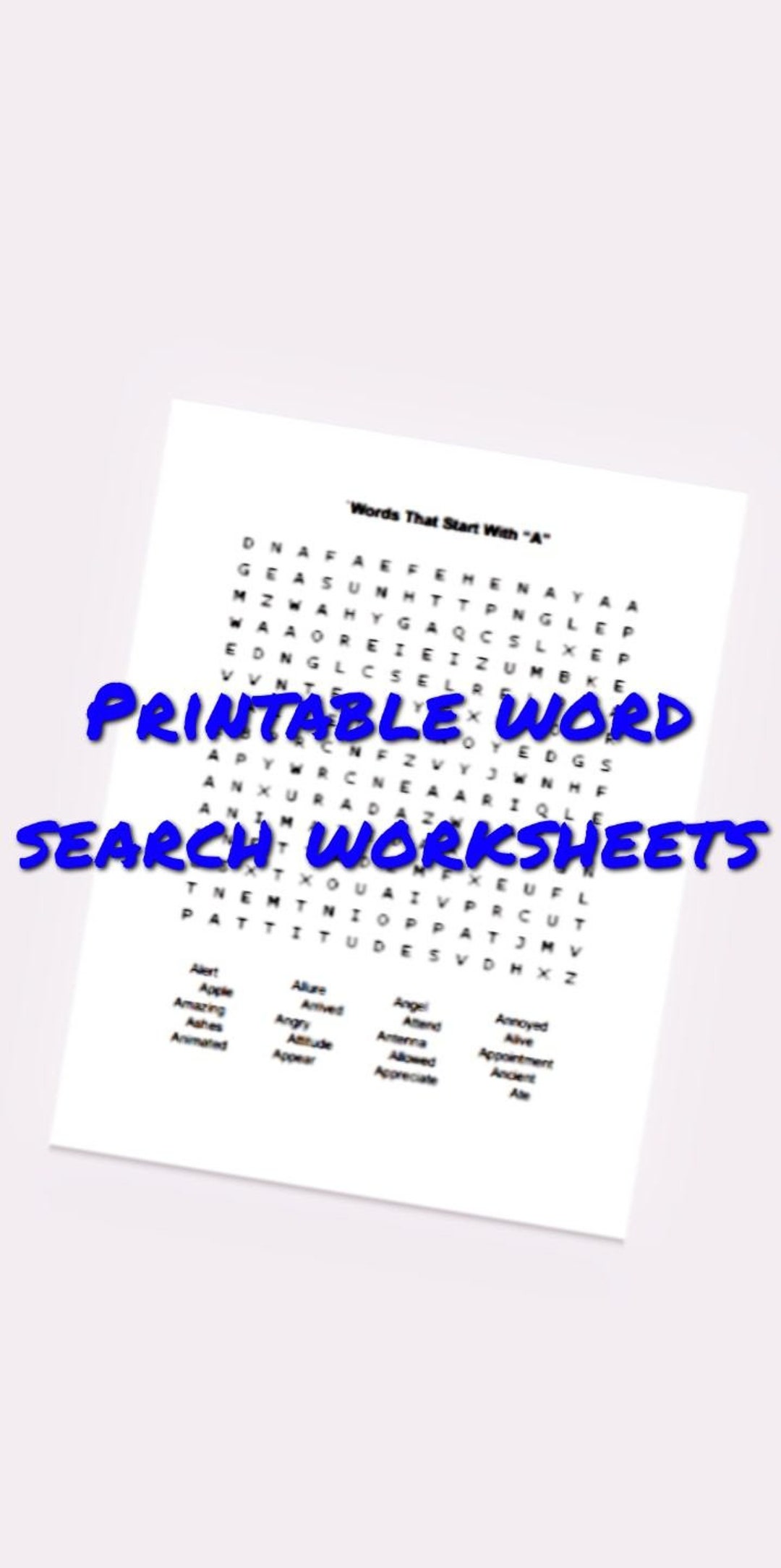 Printable Simple Word Search and Puzzle Maze - Etsy
