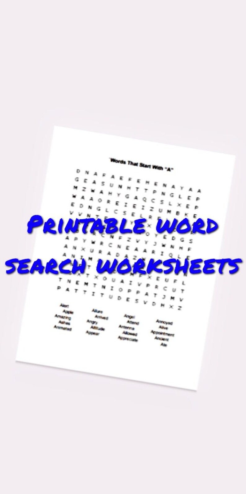 Printable Simple Word Search and Puzzle Maze - Etsy