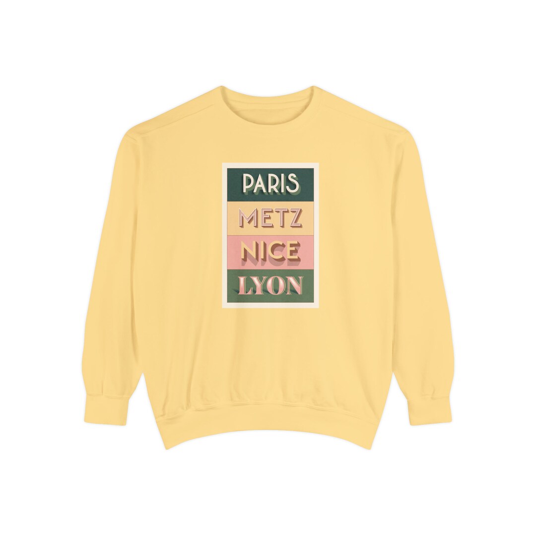 Ladies Garment-dyed Sweatshirt French Retro Style Sweatshirt - Etsy