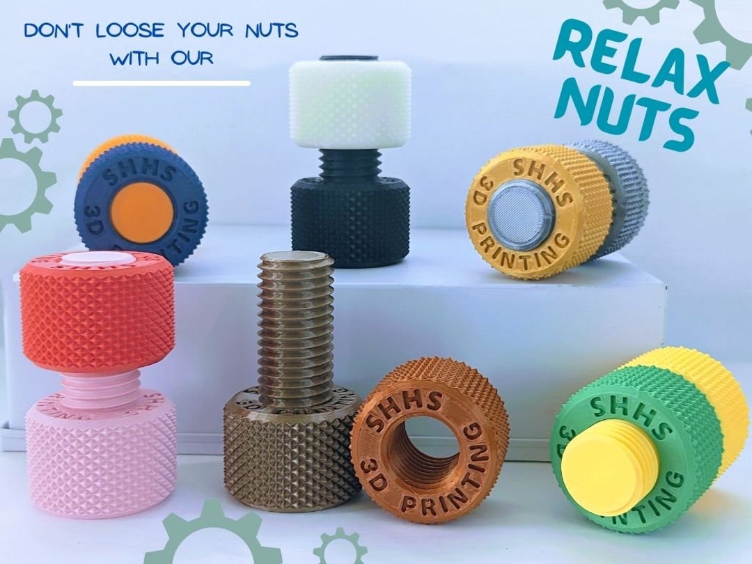 Fidget Stress Nut 3D Printed Nut and Bolt Stress Relief Fidget Relax ...