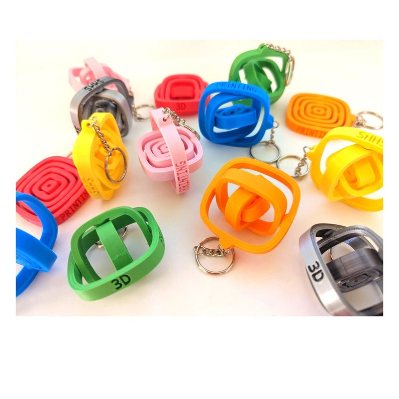 Gyro Fidget Spinner | 3D Printed Air Spinner Keychain | Calming Sensory ...