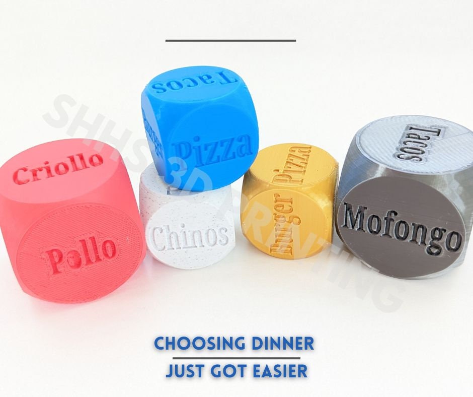 Fun Dice 3D Printed Food Dice Take Out Puertorrican Food Puerto Rico ...