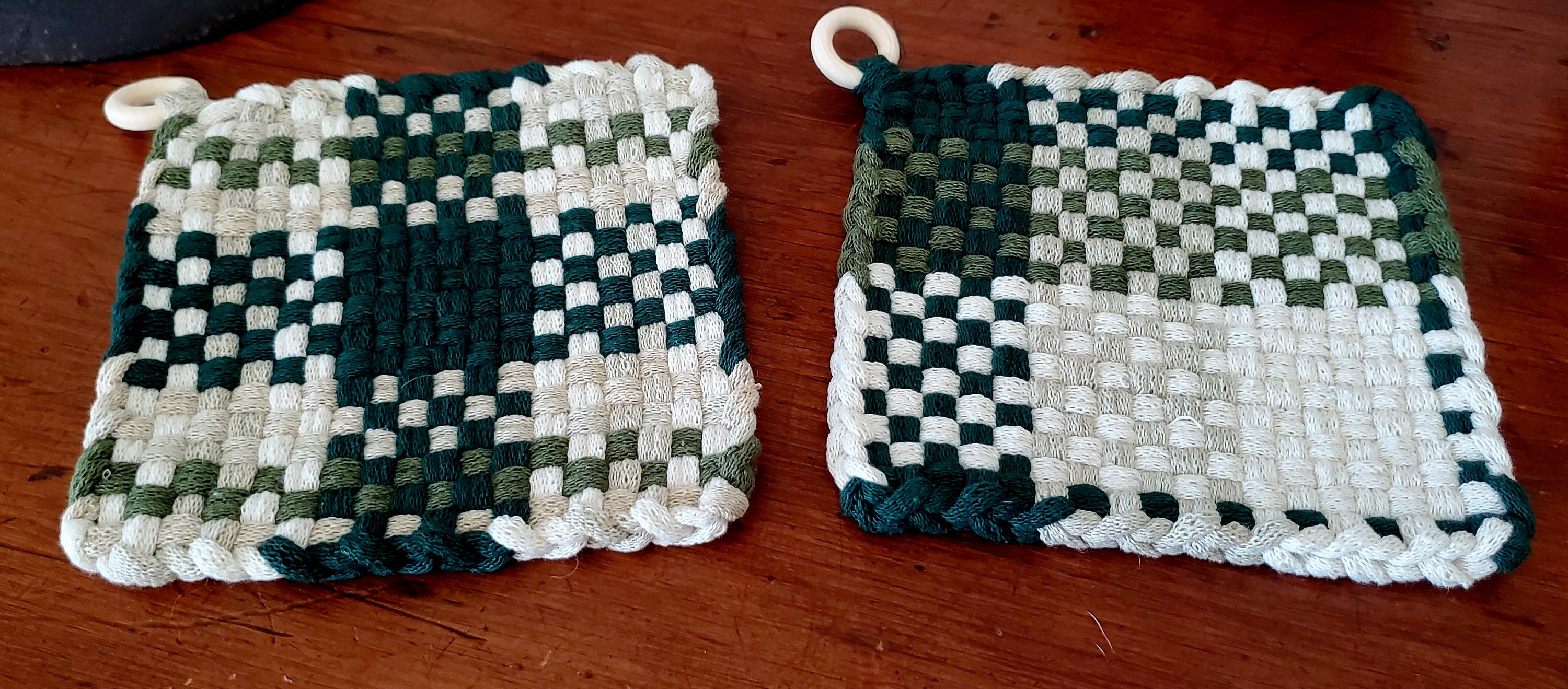 Handwoven/handmade Trivet W/2 Coordinating Potholders - Etsy