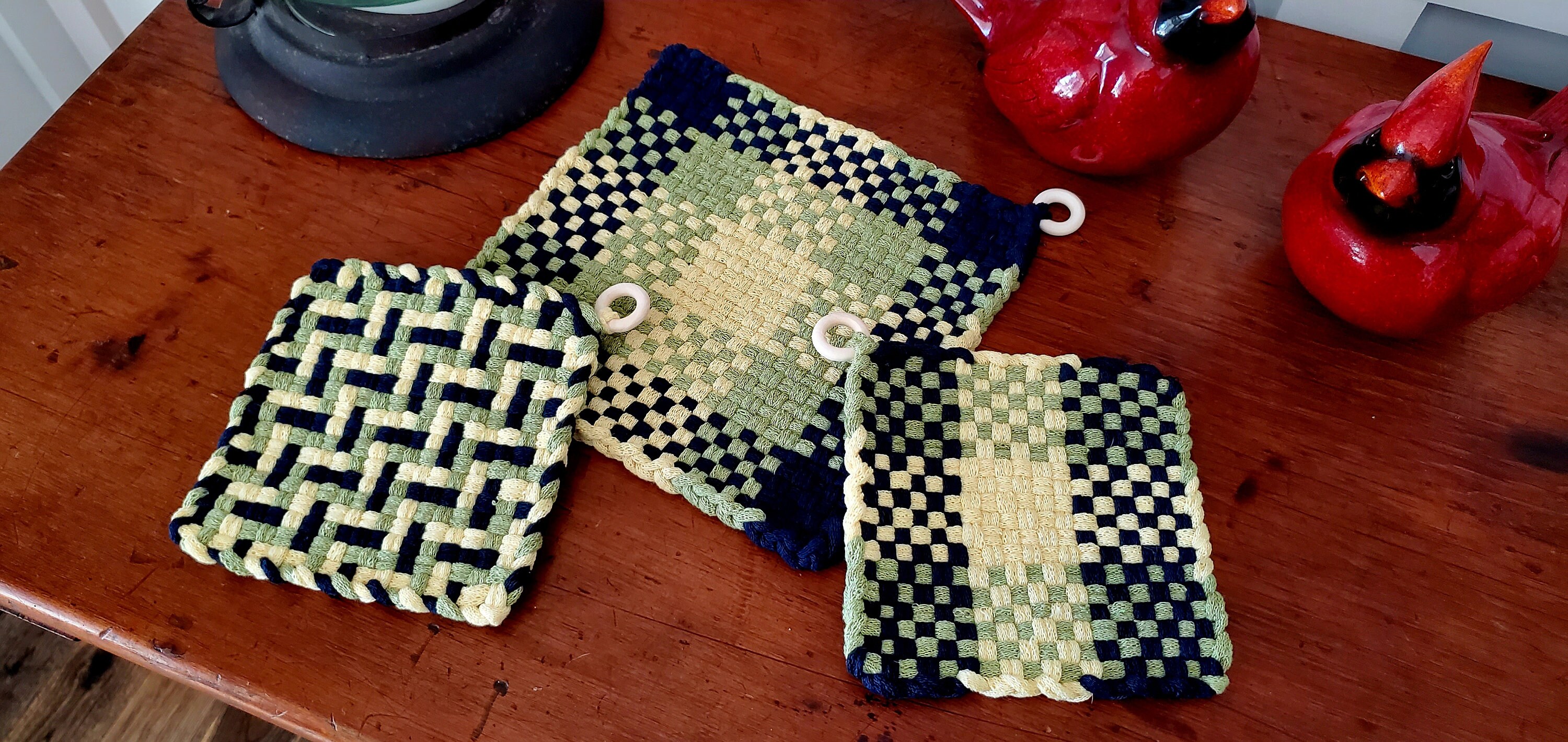 Handwoven Trivet and 2 Potholders - Etsy